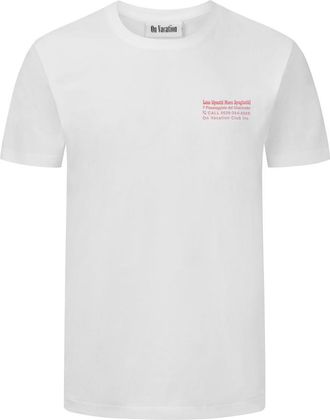 On Vacation T-Shirt aus Bio-Baumwolle mit Motiv-Print auf R&uuml;ckenseite in