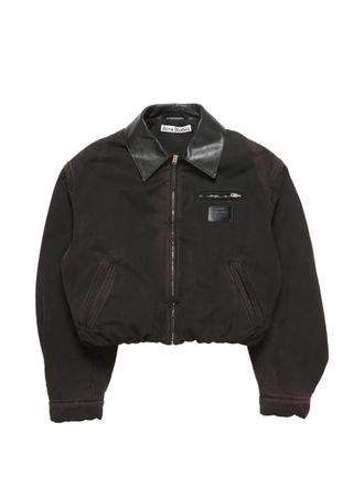 Acne Studios veste &agrave; patch logo - Marron