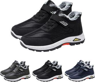 Generic Bottes de neige dhiver pour homme avec sangles r&eacute;glables, extra larges, doubl&eacute;es de fourrure, chaudes, antid&eacute;rapantes, chaussures de marche confortabl