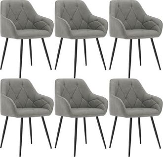 Woltu Lot de 6 Chaises de Salle &agrave; Manger, Chaises de Cuisine Rembourr&eacute;es avec Dossier, Accoudoirs, Pieds en M&eacute;tal, pour Salon, Bureau, Coiffeuse, en Simili 