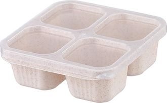 Generic 4 Stück Snackbox mit Fächern, 4 Bento Snackbox, Snack Behälter Bento Snack Box für Kinder Erwachsene, Mikrowellensicherheit, Wiederverwendbar Bento Sn