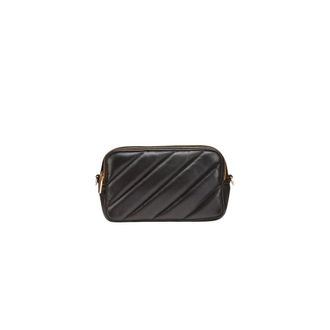 Cosmoparis Femme, Sacs, Noir, Taille: ONE Size Sac bandouli&egrave;re matelass&eacute; avec poches avant et arri&egrave;re