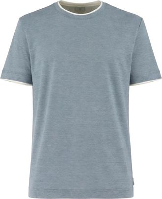 Eleventy Homme, Tops, Bleu, Taille: XL T-shirt &agrave; manches courtes