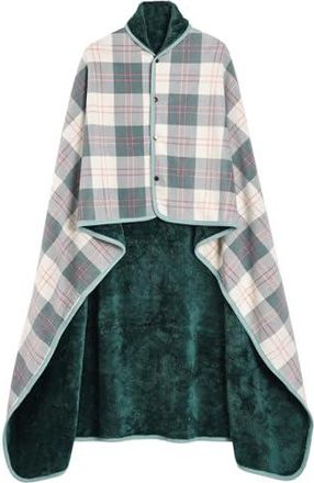 Heekpek Femmes Ponchos Multiway Sherpa Polaire Ch&acirc;les Wraps Hiver Chaud Doux Grosse Cape avec Boutons Couverture &Agrave; Carreaux Poncho Surdimensionn&eacute; pour La Mais