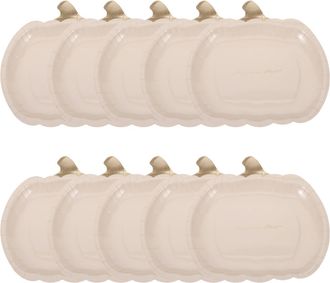 Amosfun 10St K&uuml;rbis-Speiseteller Halloween-Pappteller Herbst Abendessen Teller Halloween Geschirr erntedankfest Herbstgeschirr praktischer Speiseteller K&uuml;rbis