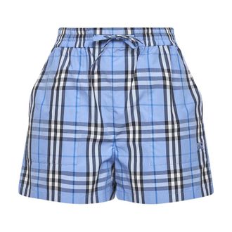 Burberry Checked Drawstring Shorts - - Shorts - Damen - Blau - 2XS