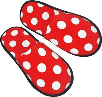 Generic Chaussures De Maison Pois Rouges Et Blancs Chauds Fuzzy Pantoufles Pour Femme Et Homme Pantoufles Piscine Pantoufle Pour Chambre &Agrave; Coucher Voyages L