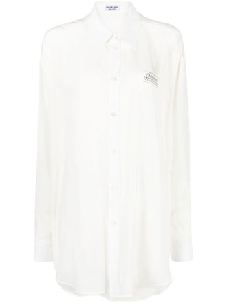 Balenciaga chemise Fashion Institute &agrave; coupe oversize - Blanc