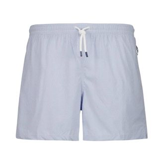 Fedeli Gestempelte Badeshorts in Grau Blau - - Swimwear - Herren - Blau - XL