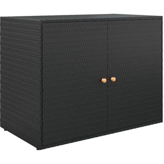 vidaXL Gartenschrank Schwarz 100x55,5x80 cm Poly Rattan Vidaxl