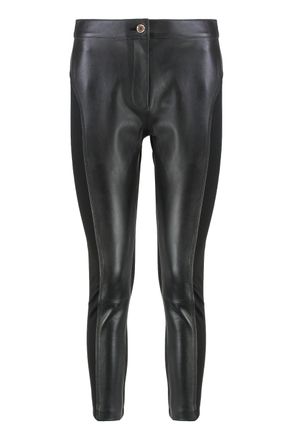 Pinko Leather and Neoprene Bimaterial Trousers - Black