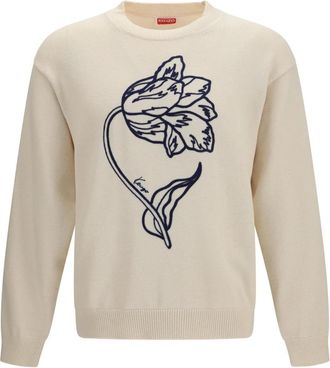 Kenzo Tulpen-Pullover mit Stickerei - - Knitwear - Herren - Beige - S