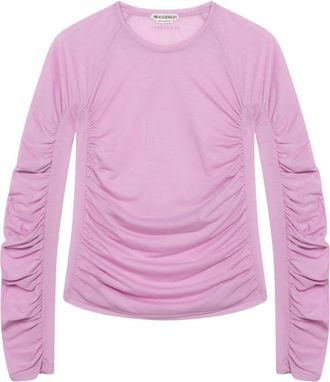 J.W.Anderson Haut en jersey &agrave; fronces - Femme - Tops - Rose - Taille: 40 FR