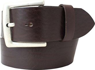Brazil Lederwaren Ceinture en cuir de jean pleine fleur 4,5 cm | Ceinture en cuir pour femme homme 45mm | Ceinture large en cuir véritable | Marron 95cm