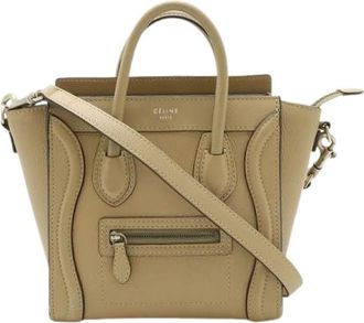 Celine Pre-owned Luggage Nano Shopper Leather 2way Bag - Femme - Pre-owned - Beige - Taille: ONE Size