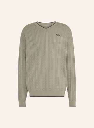 adidas Originals Adidas Originals Pullover, Gestrickt, V-Ausschnitt, Zopfmuster gruen