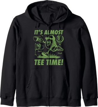 Trendy Apparel Its Almost Tee Time! Running Toon Golf Ball Kapuzenjacke