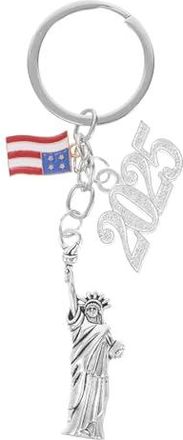 Supvox Porte-Cl&eacute;s Souvenir New York en M&eacute;tal Robuste Pendentif Statue Libert&eacute; et Drapeau Am&eacute;ricain Accessoire Chic pour Paquet &agrave; Dos Paquet &agrave; Main ou Voiture