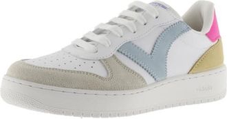 Victoria Basket Basse Madrid Effet Cuir & Pièces Multicolores en Croûte De Cuir 1258246 pour Femme Fucsia 40