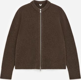 Arket Strickjacke Aus Wolle Mit Rei&szlig;verschluss -Braun