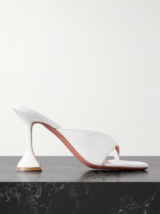 Amina Muaddi Mules En Cuir Shiona - Blanc