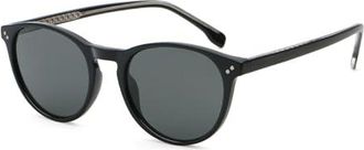 Generic Lunettes De Soleil Rondes Polaris&eacute;es &Agrave; Monture Large For Hommes Et Femmes, Id&eacute;ales For Les F&ecirc;tes, Les Vacances Et Les Photos.(Black)