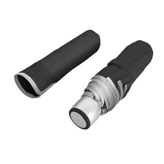 Perletti Reflektierender Kinderschirm Schwarz - Regenschirm Taschenschirm Windfest Stabil mit Reflektor für Hohe Sichtbarkeit - Manueller Minischirm Sturmfest 