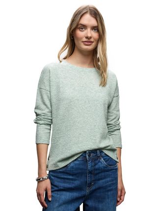 Street One Damen 3227976 Strukturshirt Mit Knöpfen, Serene Green Mel., 36 EU