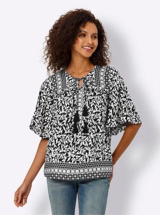 Heine Klassische Bluse Druckbluse Kurzarm