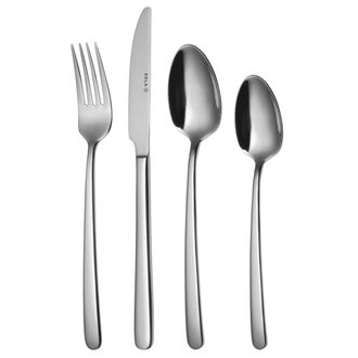 Sola Donau Besteck Set - 6 Personen Essbesteck - 24 Teilig, 18/10 Rostfreiem Stahl - Robustes & Elegantes Design - Tafelbesteck - Spülmaschinenfest - Set m