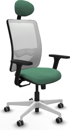 Piqueras y Crespo B&uuml;rostuhl Zulema mit 3D-Armen, h&ouml;henverstellbarer Lendenwirbelst&uuml;tze und festem Kopfteil, ausgestattet mit Sincro 3 Positionen und Schneideschaum, Wei