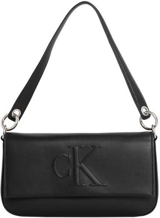 Calvin Klein Sac &agrave; Bandouli&egrave;re Femme Sculpted Flap Pouch avec Logo, Noir (Black), Taille Unique