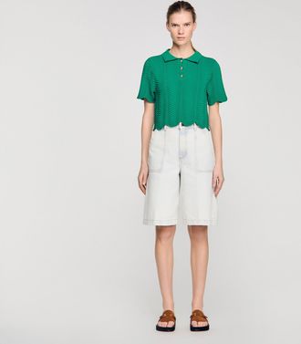 Sandro Pull court en maille fantaisie