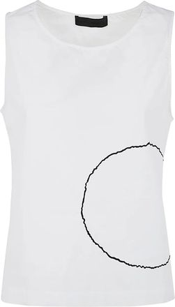 Maria Calderara Oberteil mit Kreis-Print - Weiß