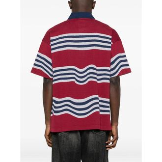 Napapijri Striped Knit Polo - Red