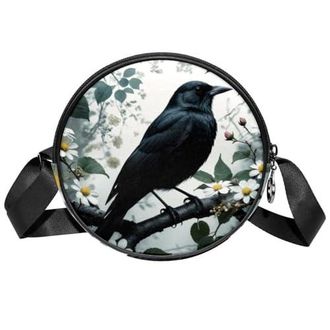 Generic Sac &agrave; bandouli&egrave;re rond pour femme, petit sac &agrave; bandouli&egrave;re avec fermeture &eacute;clair, bretelles r&eacute;glables, sac &agrave; main rond d&eacute;contract&eacute; pour femmes et fill