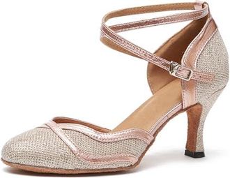 Minitoo L271 Chaussures de danse latine à paillettes pour femme, champagne, 36.5 EU