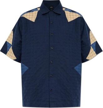 A.P.C. A.p.c., Homme, Chemises, Bleu, Taille: L Patchwork Shirt