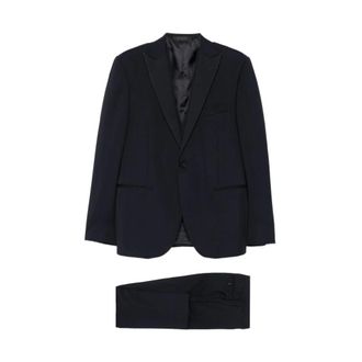 Corneliani Einknopf-Sakko mit Spitzfasson (Dreiteiler) - - Suits - Herren - Blau - XL
