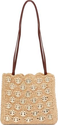 Paco Rabanne scalloped appliqu&eacute; shoulder bag - Nude