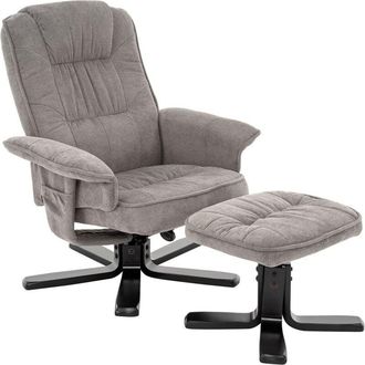 IDIMEX Fauteuil de relaxation avec repose-pieds charly, en tissu gris/noir