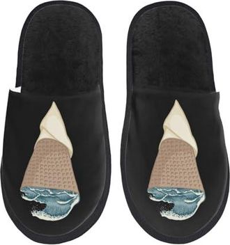 Generic Pantoufle Vague De Glace Mer Chausson Hiver Chauds Slippers Pour Femme Ext&eacute;rieur Unisex M