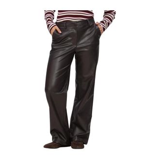 Object Objliva MW Wide Pants Noos - - Trousers - Damen - Braun - XL