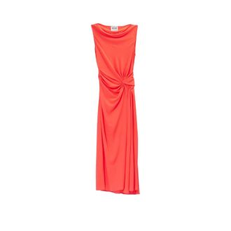 Moschino Rotes Crepe Midi Kleid - - Dresses - Damen - Rot - M