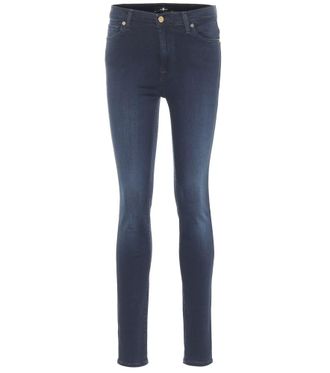 7 For All Mankind High-Rise Skinny Jeans Slim Illusion Luxe