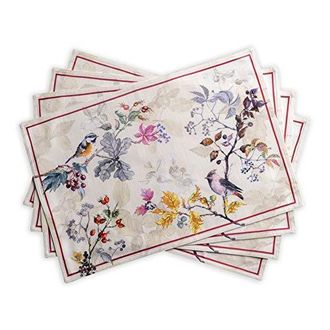 Maison d'Hermine Equinoxe Lot de 4 Sets de Table 100% Coton pour Table &agrave; Manger, Cuisine, Mariage, Usage Quotidien, d&icirc;ners, f&ecirc;tes de Thanksgiving, No&euml;l (Beige, 33cm x 