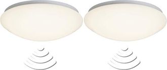 Brilliant Fakir Wand- und Deckenleuchte wei&szlig;/warmwei&szlig; G94306/05, 32 x 32 x 10.6 cm (Packung mit 2)