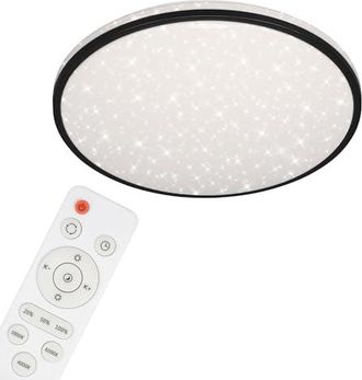 Briloner Leuchten 3447-215 LED, plafonnier à Gradation, décor étoilé, contrôle de la température de Couleur, télécommande, mémoire, Fonction veilleuse, minuter