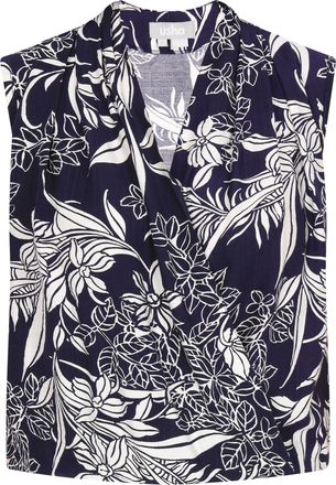 Usha Bluse Frauen marineblau cremewei&szlig;