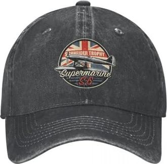 Generic Casquette de Baseball Supermarine Spitfire S6 Style Pilote Chasse en Denim d&eacute;lav&eacute; id&eacute;ale pour l&eacute;t&eacute; et Les activit&eacute;s Plein air Cadeau Parfait Amateurs 
